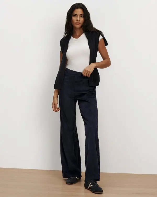 Veronica Beard Tobias Wide-leg Pant - Navy