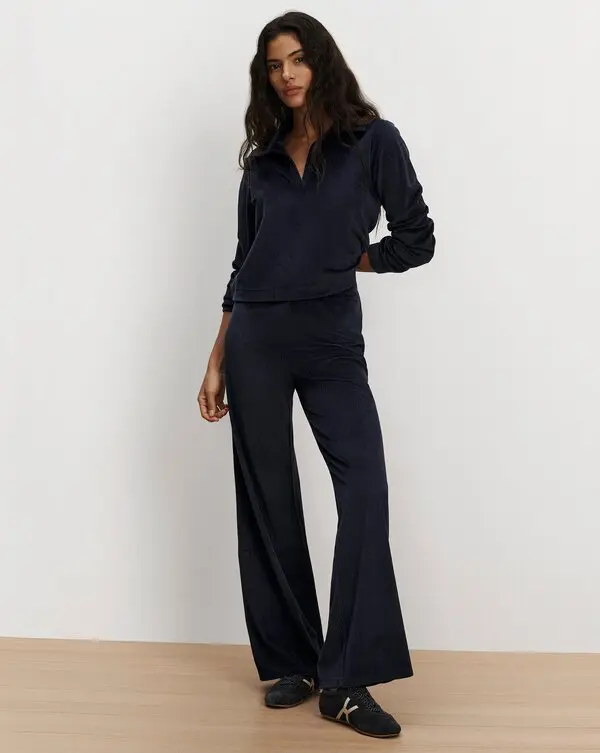Veronica Beard Tobias Wide-leg Pant - Navy