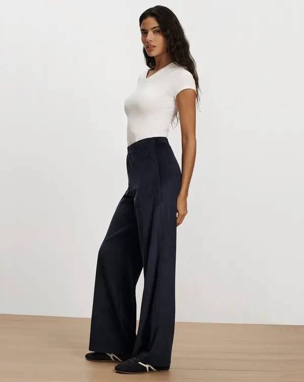 Veronica Beard Tobias Wide-leg Pant - Navy