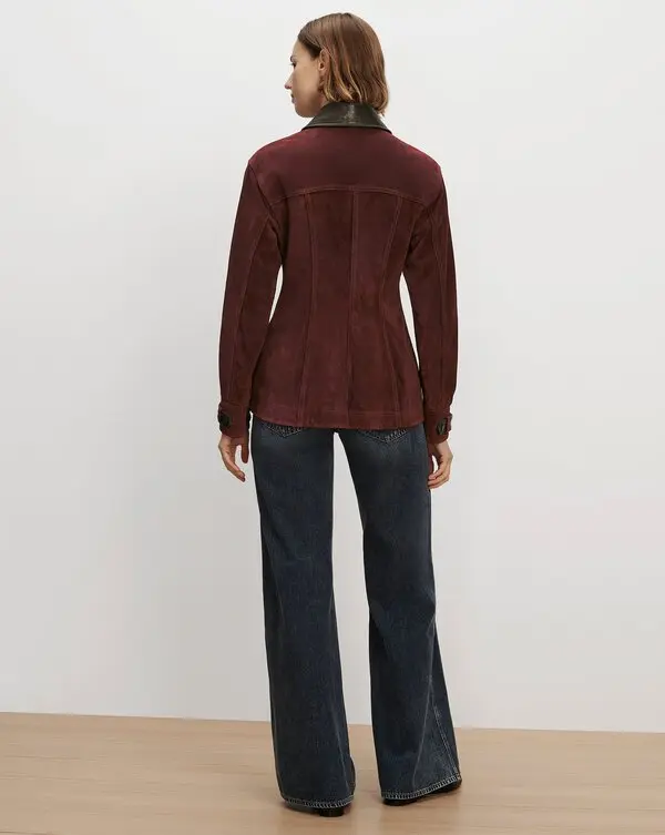 Veronica Beard Talla Suede Peplum Dickey Jacket