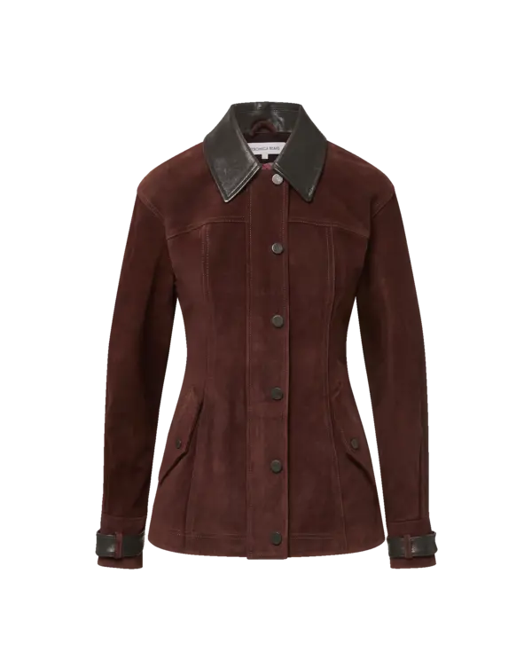 Veronica Beard Talla Suede Peplum Dickey Jacket
