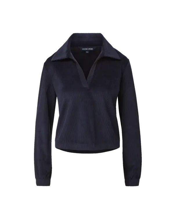 Veronica Beard Issa Long-sleeve Polo Shirt