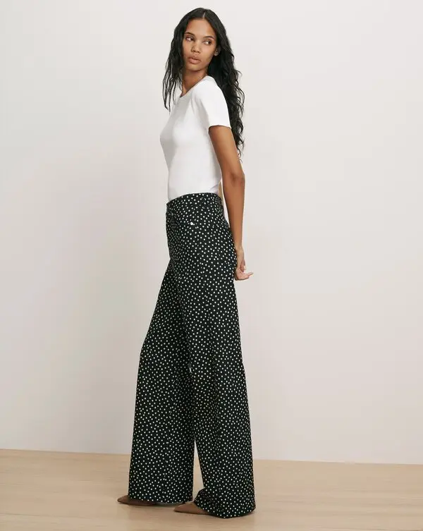 Veronica Beard Taylor Polka-dot Wide-leg Jean