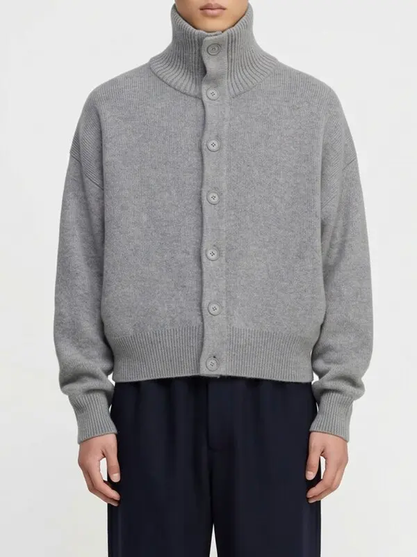 Extreme Cashmere Turtleneck Cardigan In Pure Cashmere With Button Closure