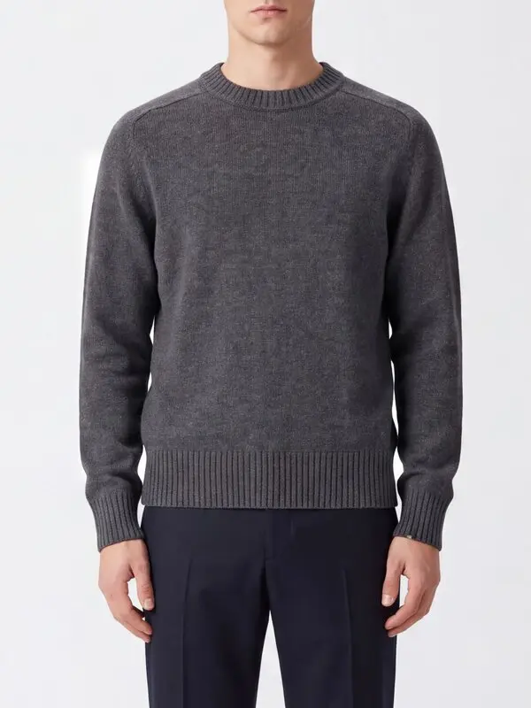 Extreme Cashmere Pure Cashmere Crewneck Sweater With Ribbed Trims - Grey