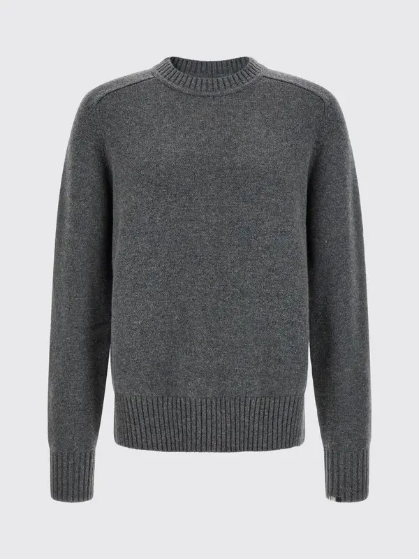 Extreme Cashmere Pure Cashmere Crewneck Sweater With Ribbed Trims - Grey