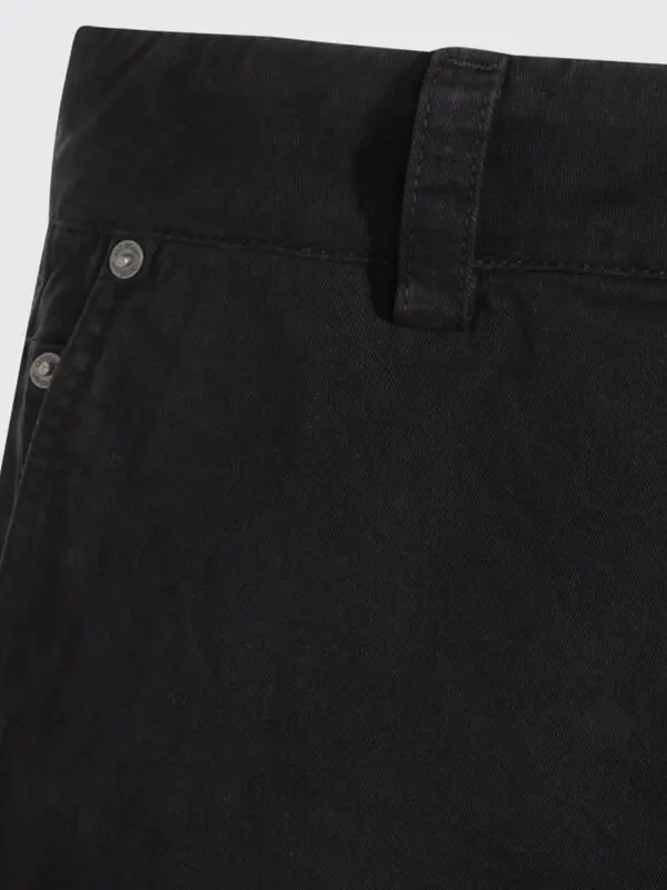 Off-White Straight Fit Cotton Trousers With Belt Loops