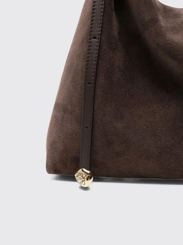 Loewe Scarf Suede Calfskin Shoulder Bag With Decorative Knot