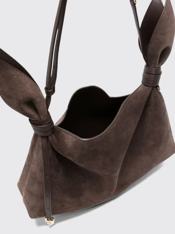 Loewe Scarf Suede Calfskin Shoulder Bag With Decorative Knot