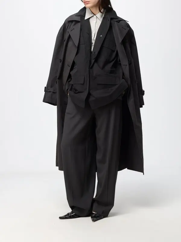 TOTEME High-waisted Wide Leg Wool Blend Tailored Trousers With Slant Pockets