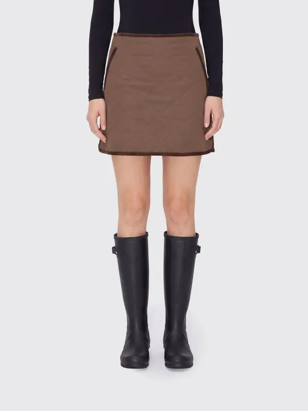 ELEH Quilted Stretch-nylon Pencil Mini Skirt With Mid-rise