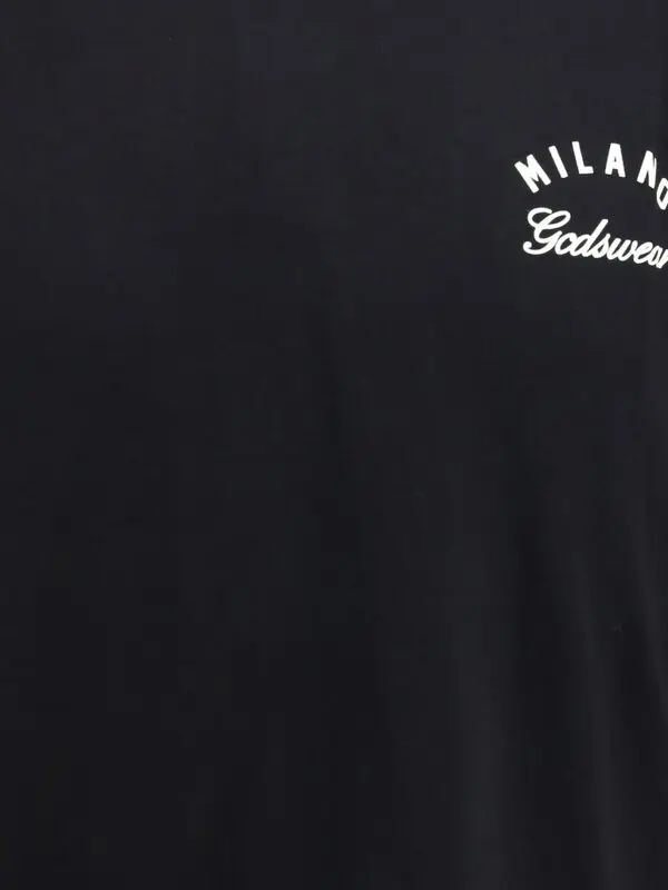 Gcds Cotton T-shirt With Back Logo And Dropped Shoulders - Black