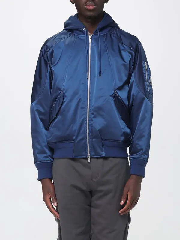 Moose Knuckles Hooded Bomber Jacket In Recycled Nylon With Zip Closure