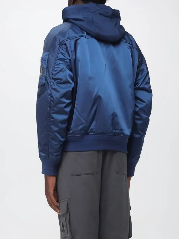 Moose Knuckles Hooded Bomber Jacket In Recycled Nylon With Zip Closure