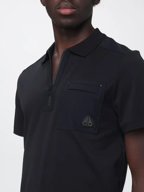 Moose Knuckles Cotton And Nylon Short-sleeve Polo Shirt With Zip Closure