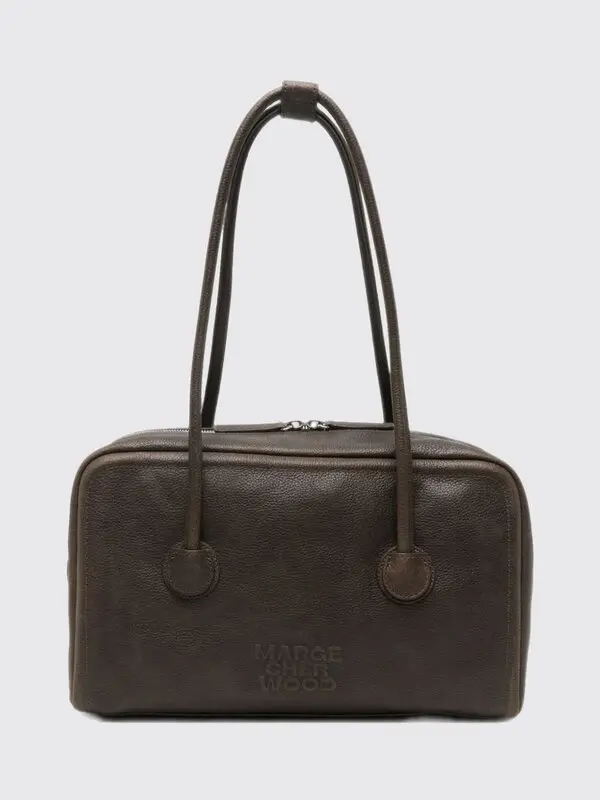 MARGESHERWOOD Boston Grained Calf Leather Shoulder Bag With Double Handle - Brown