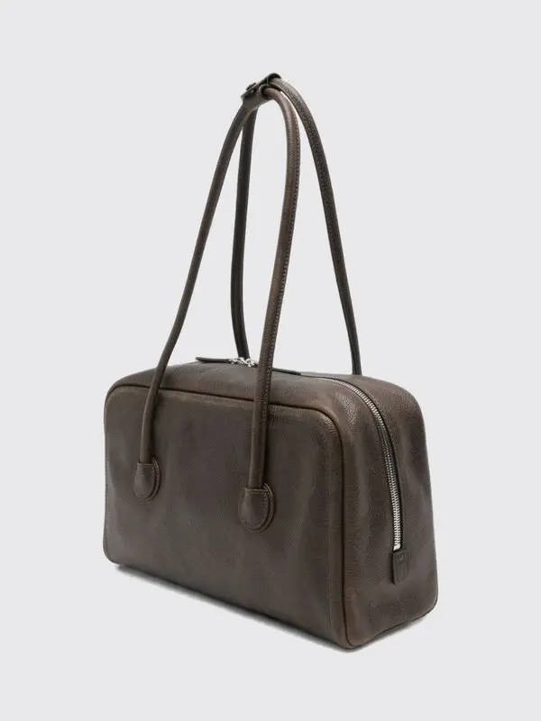 MARGESHERWOOD Boston Grained Calf Leather Shoulder Bag With Double Handle - Brown
