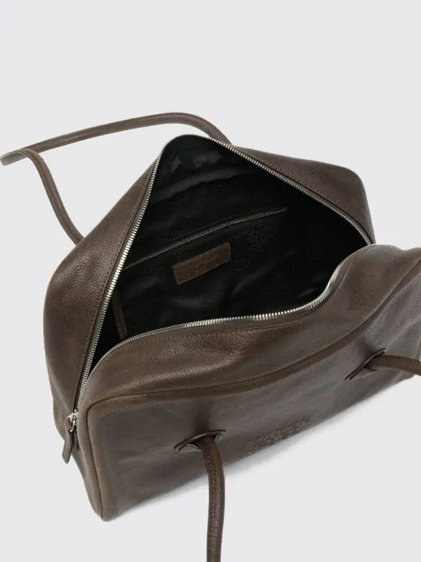 MARGESHERWOOD Boston Grained Calf Leather Shoulder Bag With Double Handle - Brown