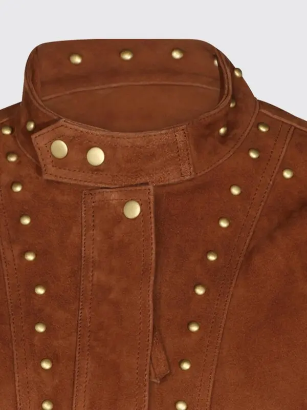 Farm Rio Suede Biker Jacket With Studs And Adjustable Belt