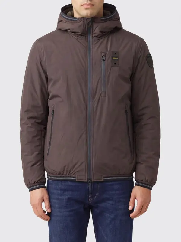 BLAUER. D-devon Lightweight Windproof Jacket With Hood And Logo - Brown