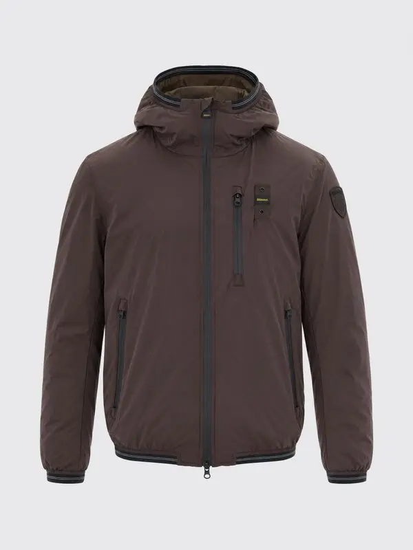 BLAUER. D-devon Lightweight Windproof Jacket With Hood And Logo - Brown
