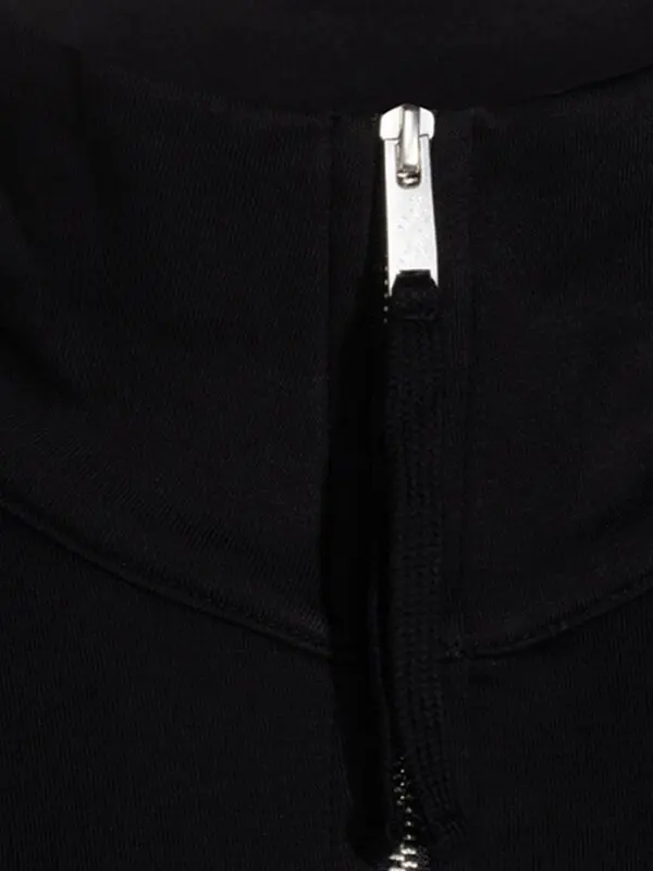 THOM KROM Half-zip High Neck Sweatshirt In Cotton Blend