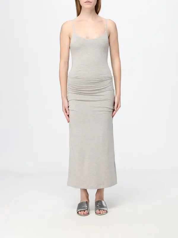TOTEME U-neck Slim Fit Jersey Midi Sheath Dress With Thin Straps - Grey