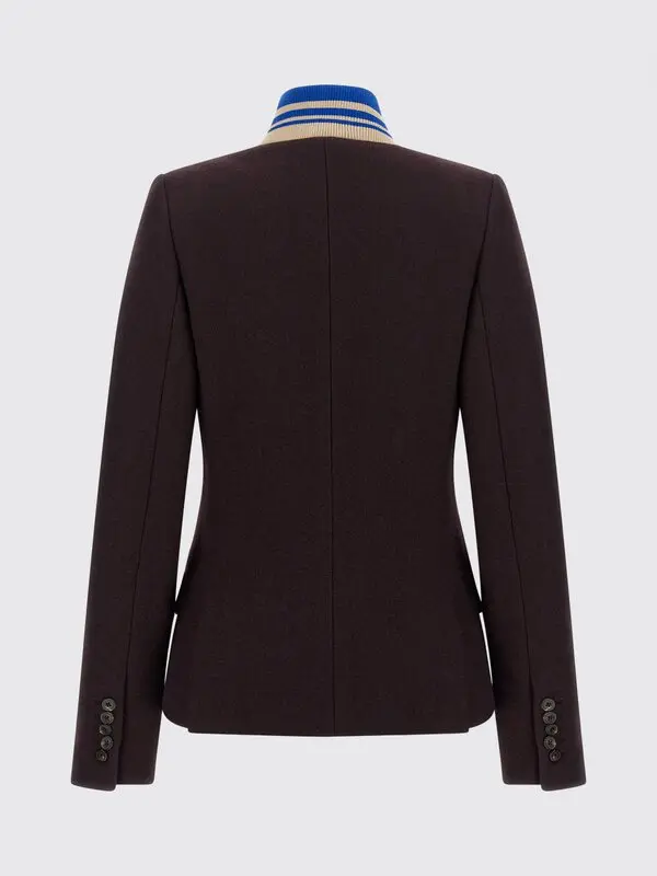 Dries Van Noten Short Single-breasted Wool-blend Blazer With Shawl Collar