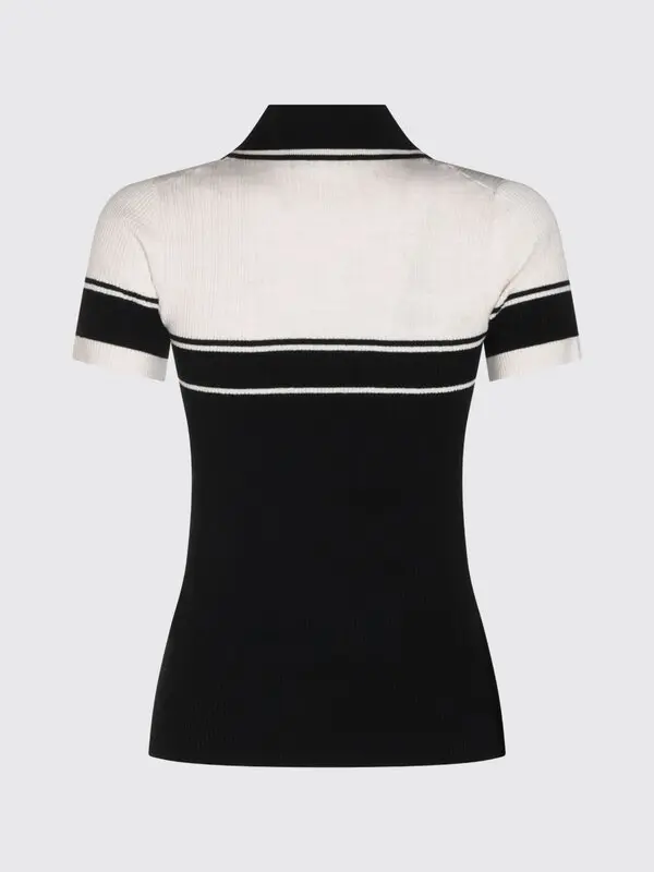 Amiri Abstract Pattern Slim Fit Wool Blend Knit Polo Shirt