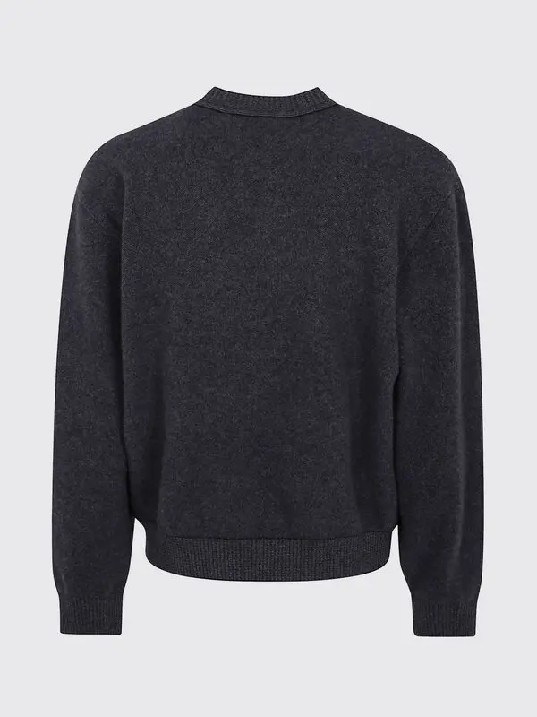Jacquemus Wool And Cashmere Blend Crewneck Jumper With Ribbed Trims - Grey