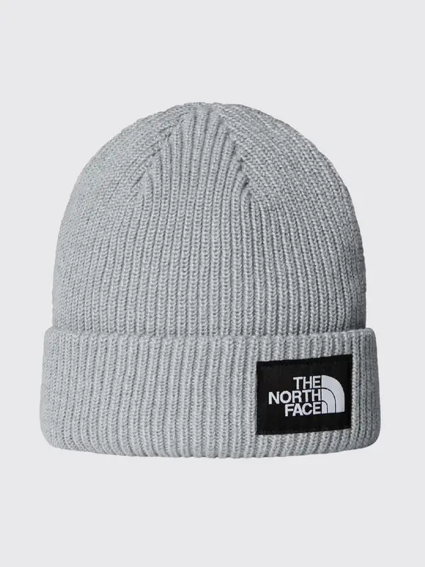 The North Face Salty Lined Ribbed Beanie With Inner Lining And Logo - Grey