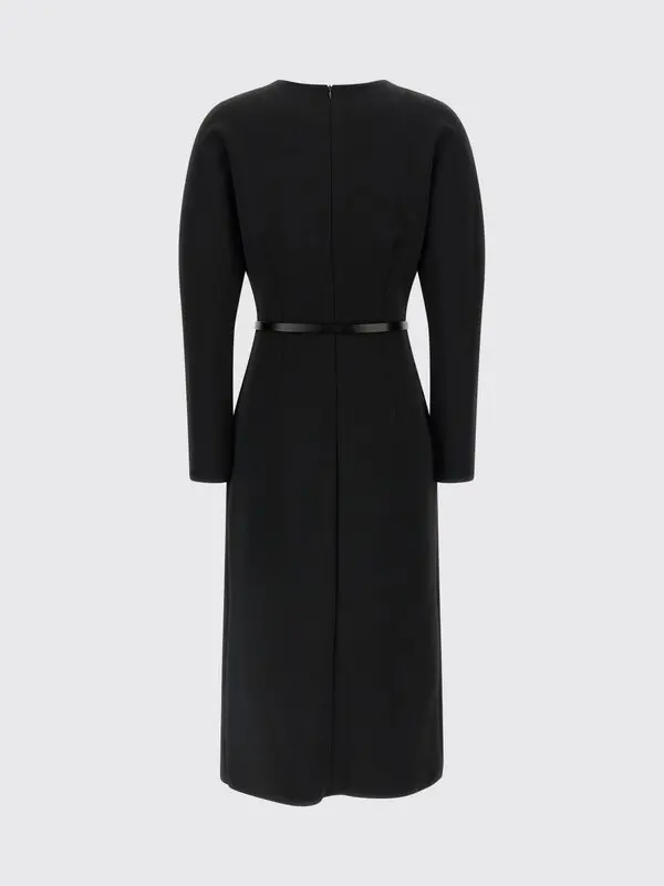 PAROSH P.a.r.o.s.h. Midi Sheath Dress In Crêpe With Adjustable Waist Belt