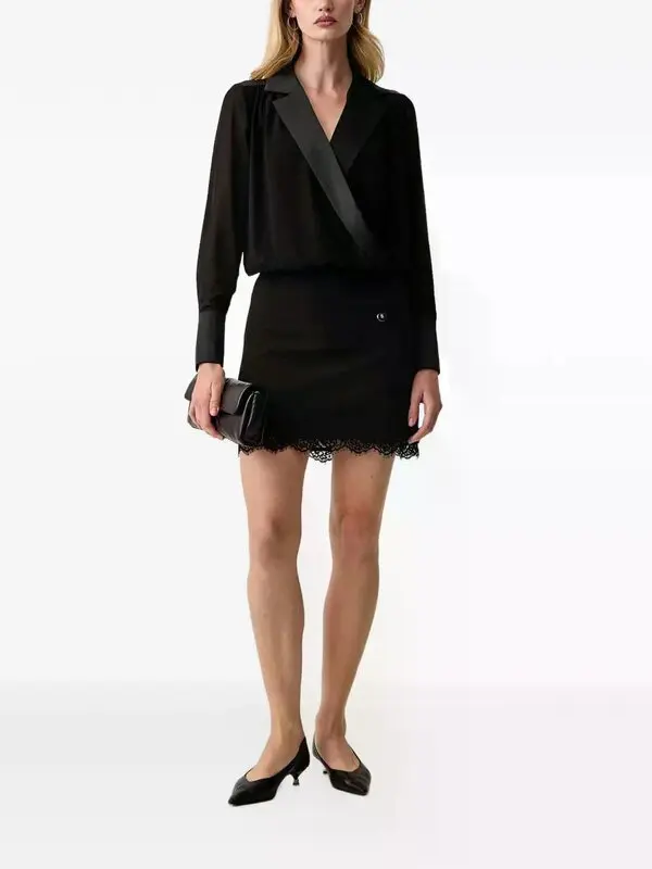 FRACOMINA Satin-trim Wrap Blouse