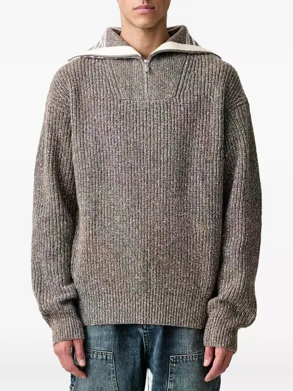 Filling Pieces Quarter-zip Chunky-knit Sweater