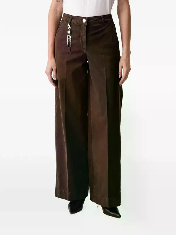 FRACOMINA Logo-charm Wide-leg Trousers