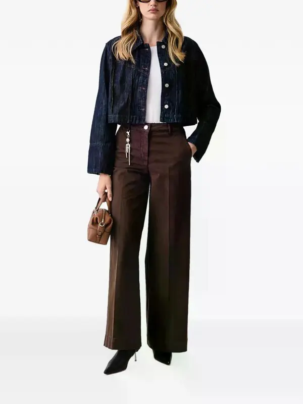 FRACOMINA Logo-charm Wide-leg Trousers