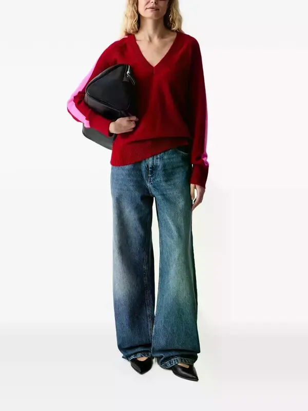 From Future V-neck Side-stripe Sweater