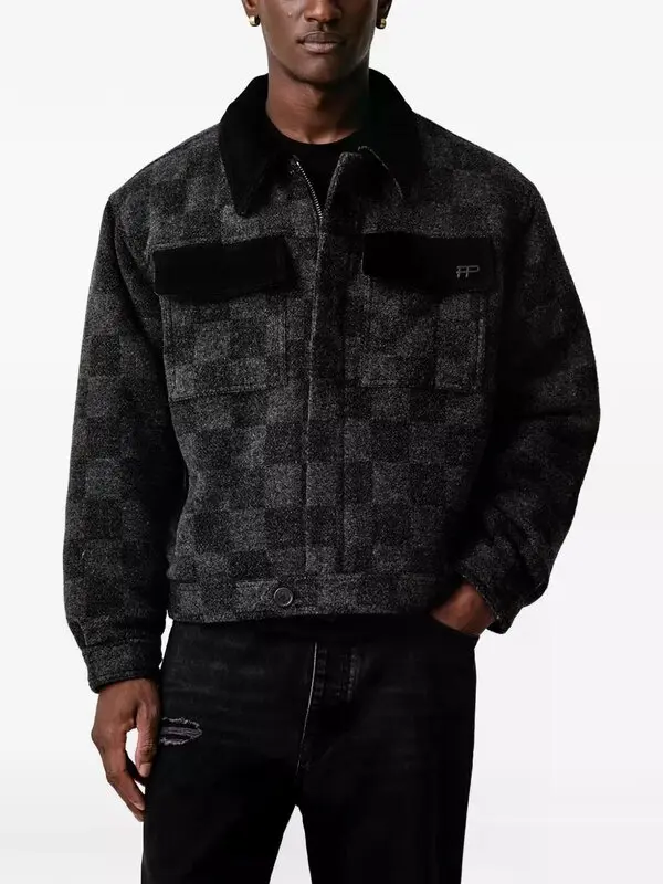 Filling Pieces Checkerboard-pattern Zip-up Shirt Jacket