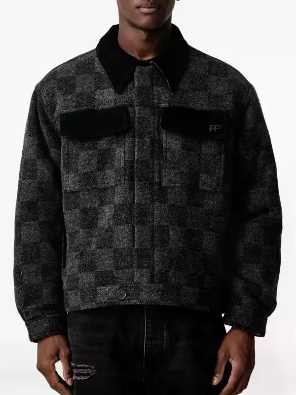 Filling Pieces Checkerboard-pattern Zip-up Shirt Jacket