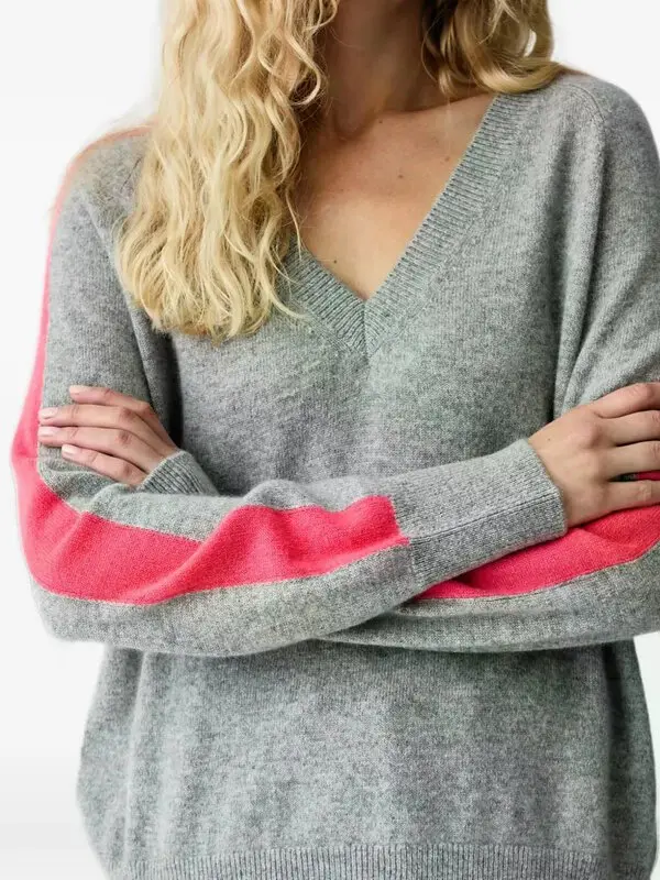From Future Contrast-stripe V-neck Sweater