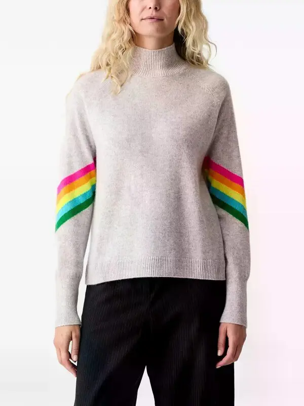 From Future Rainbow-stripe Mock-neck Sweater