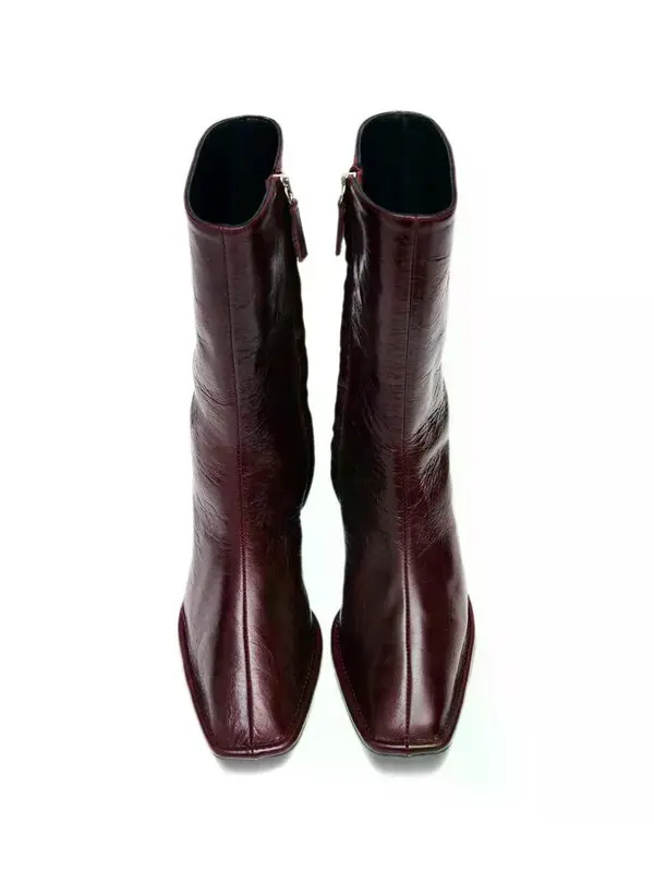 ALOHAS Berlin Crinkled-finish Square-toe Boots