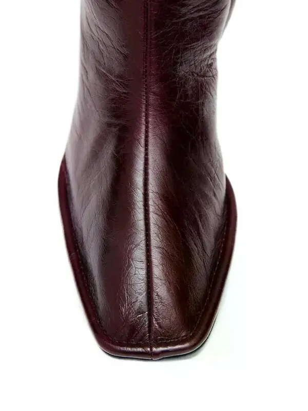 ALOHAS Berlin Crinkled-finish Square-toe Boots