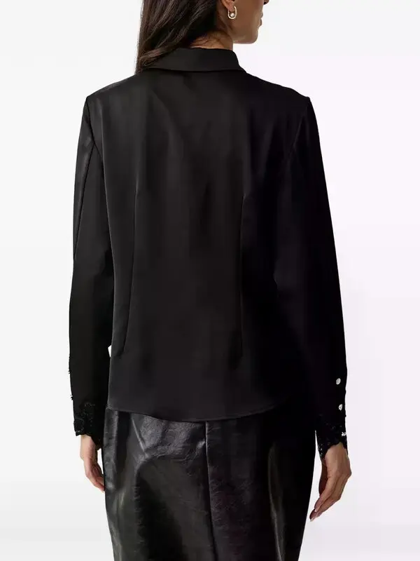FRACOMINA Lace-trim Sequin-embellished Shirt