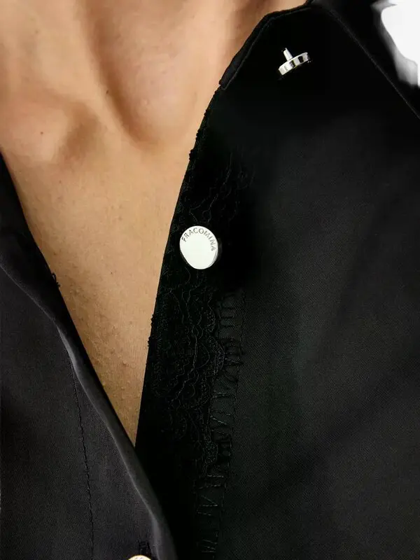 FRACOMINA Lace-trim Sequin-embellished Shirt