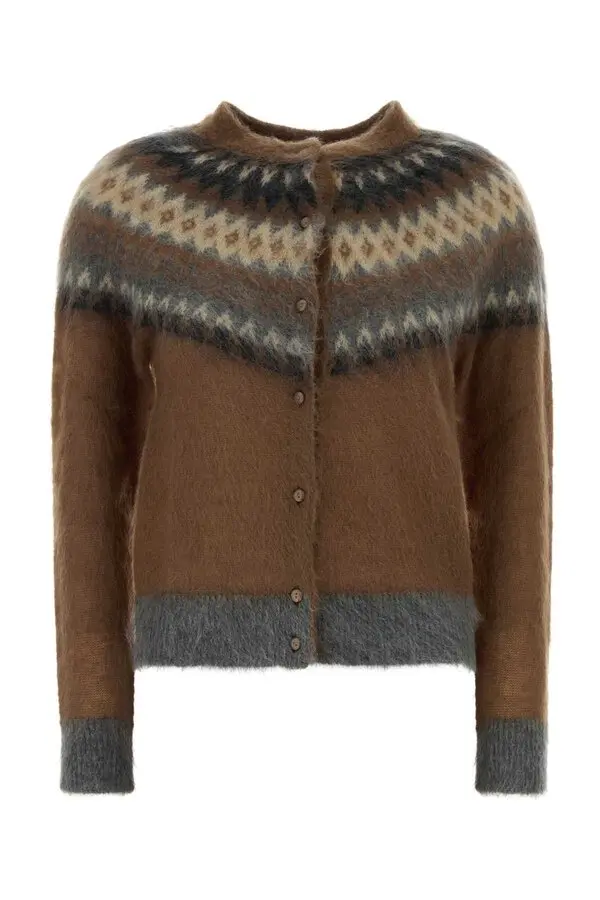 MM STUDIO Embroidered Mini Cardigan In Nylon Blend
