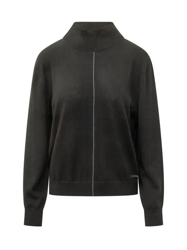 Calvin Klein Merino Blend Turtleneck Sweater - Black