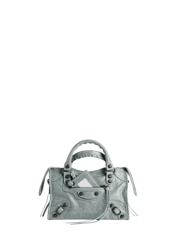 Balenciaga Leather Top Handle Satchel Bag - Grey