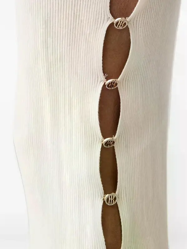 FRACOMINA Ribbed-knit Cut-out Midi Skirt