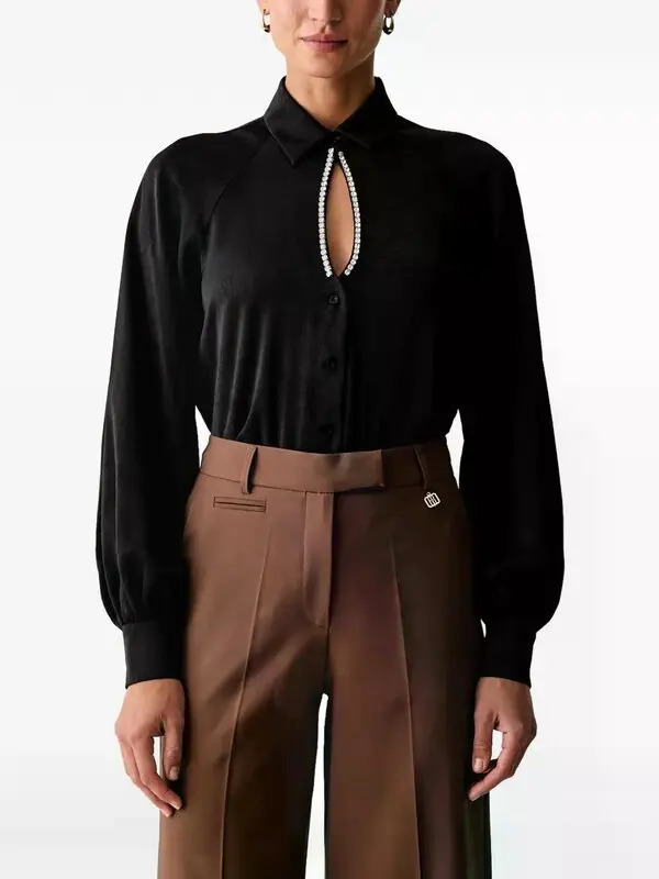 FRACOMINA Crystal-embellished Cut-out Blouse